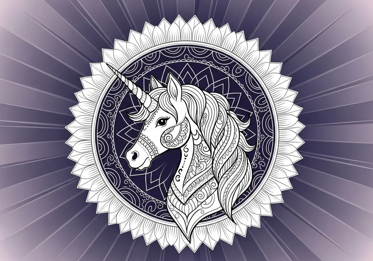 Mandala Unicorn Coloring Pages (Free PDF Printables) - Ink Unicorn