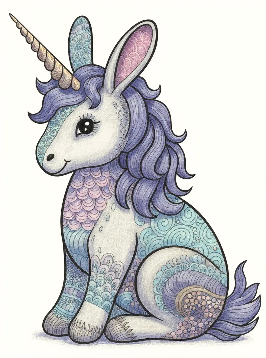 Zentangle Unicorn Coloring Pages (Free PDF Printables) - Ink Unicorn