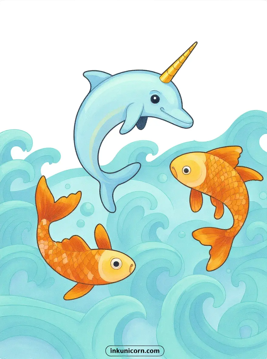 Dolphin Unicorn Coloring Pages (Free PDF Printables) - Ink Unicorn