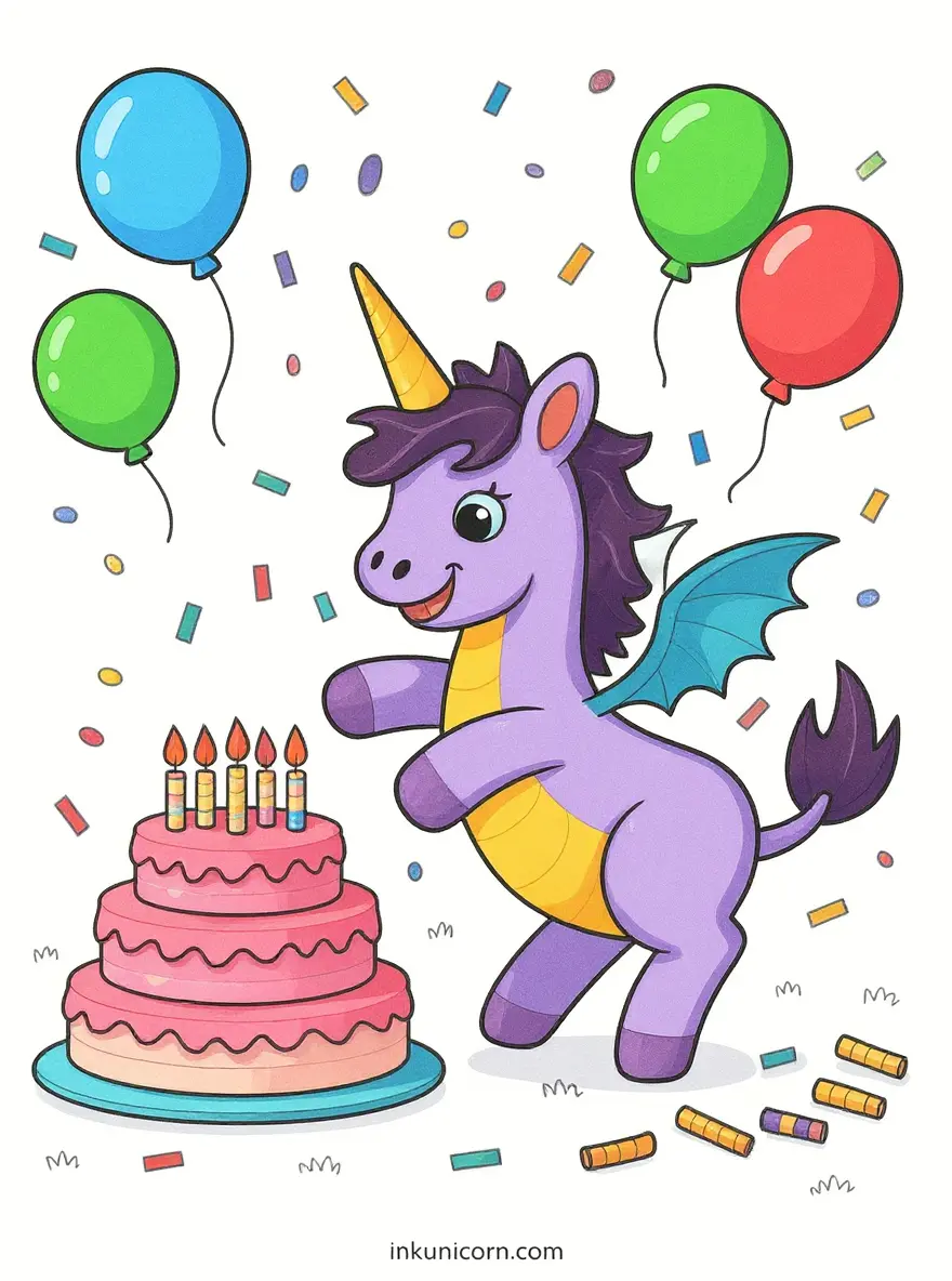 Dragon Unicorn Coloring Pages (Free PDF Printables) - Ink Unicorn