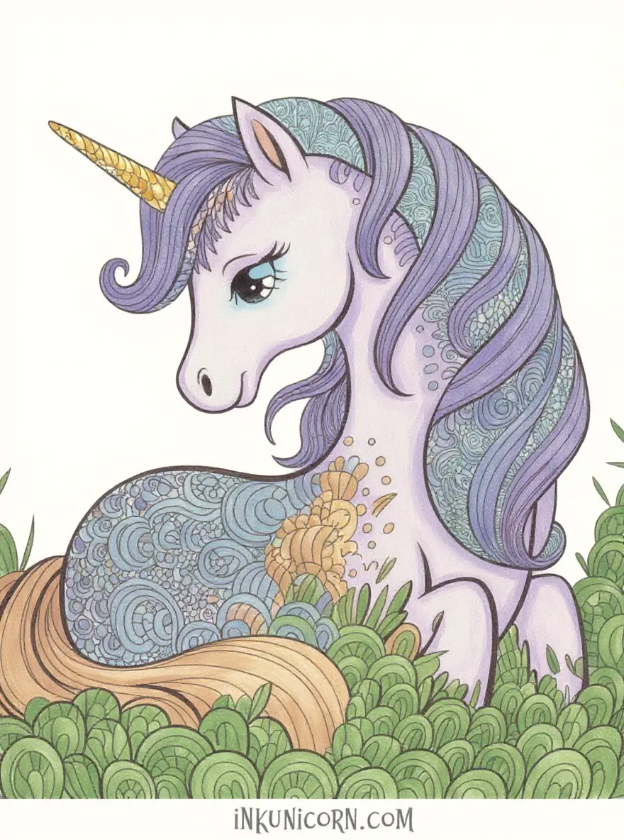 Zentangle Unicorn Coloring Pages (Free PDF Printables) - Ink Unicorn