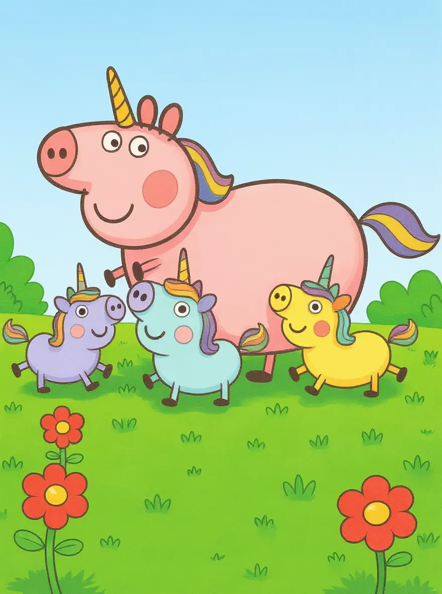 Peppa Pig Unicorn Coloring Pages (Free PDF Printables) - Ink Unicorn