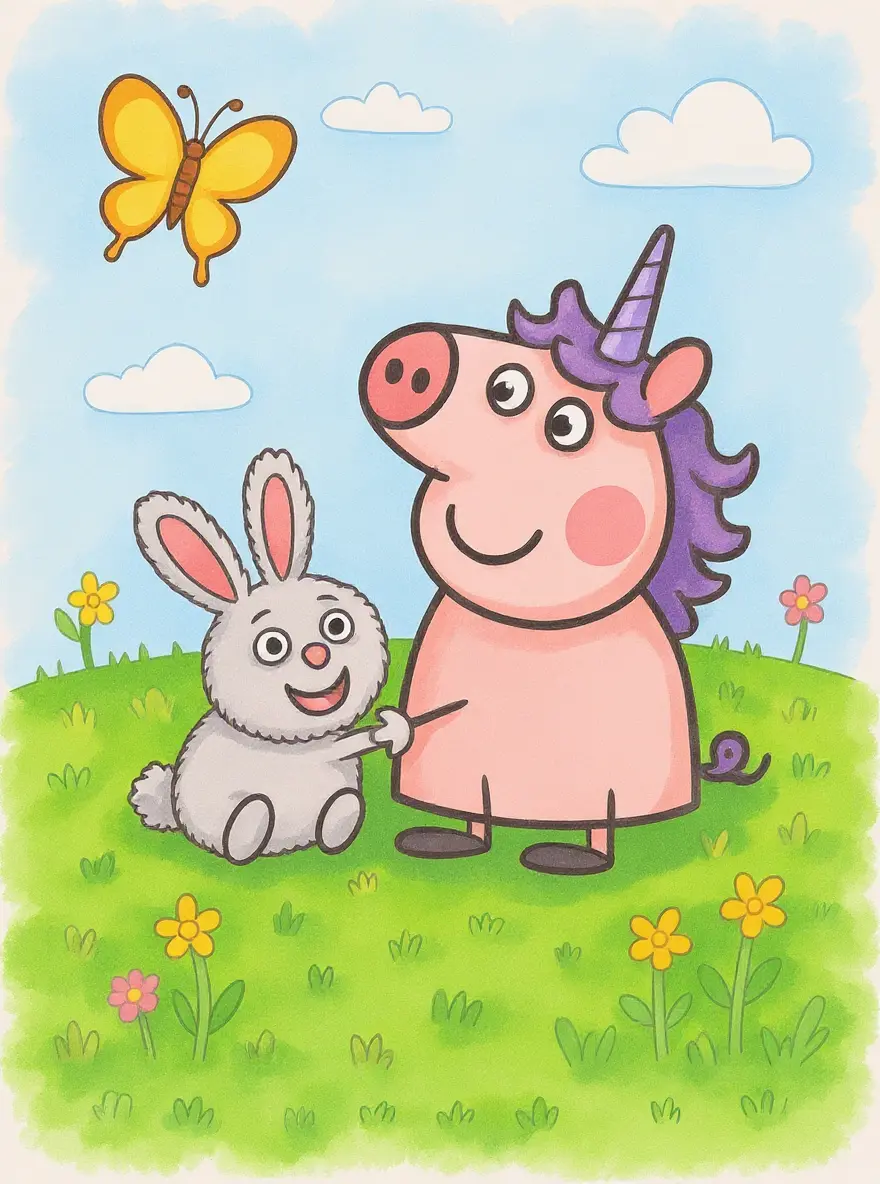 Peppa Pig Unicorn Coloring Pages (Free PDF Printables) - Ink Unicorn