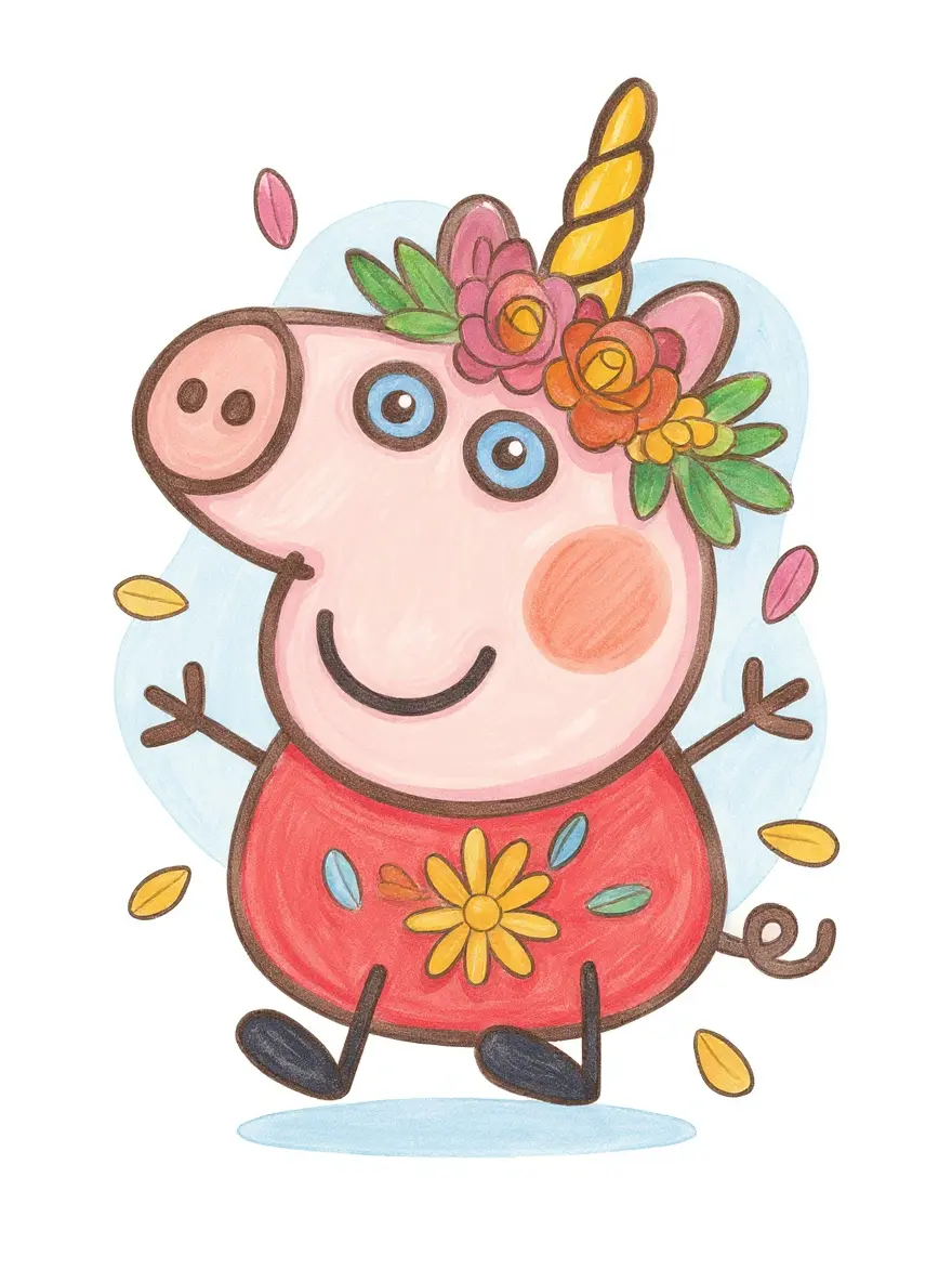 Peppa Pig Unicorn Coloring Pages (Free PDF Printables) - Ink Unicorn