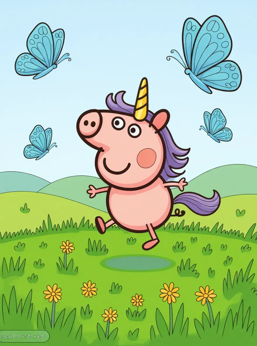 Peppa Pig Unicorn Coloring Pages (Free PDF Printables) - Ink Unicorn