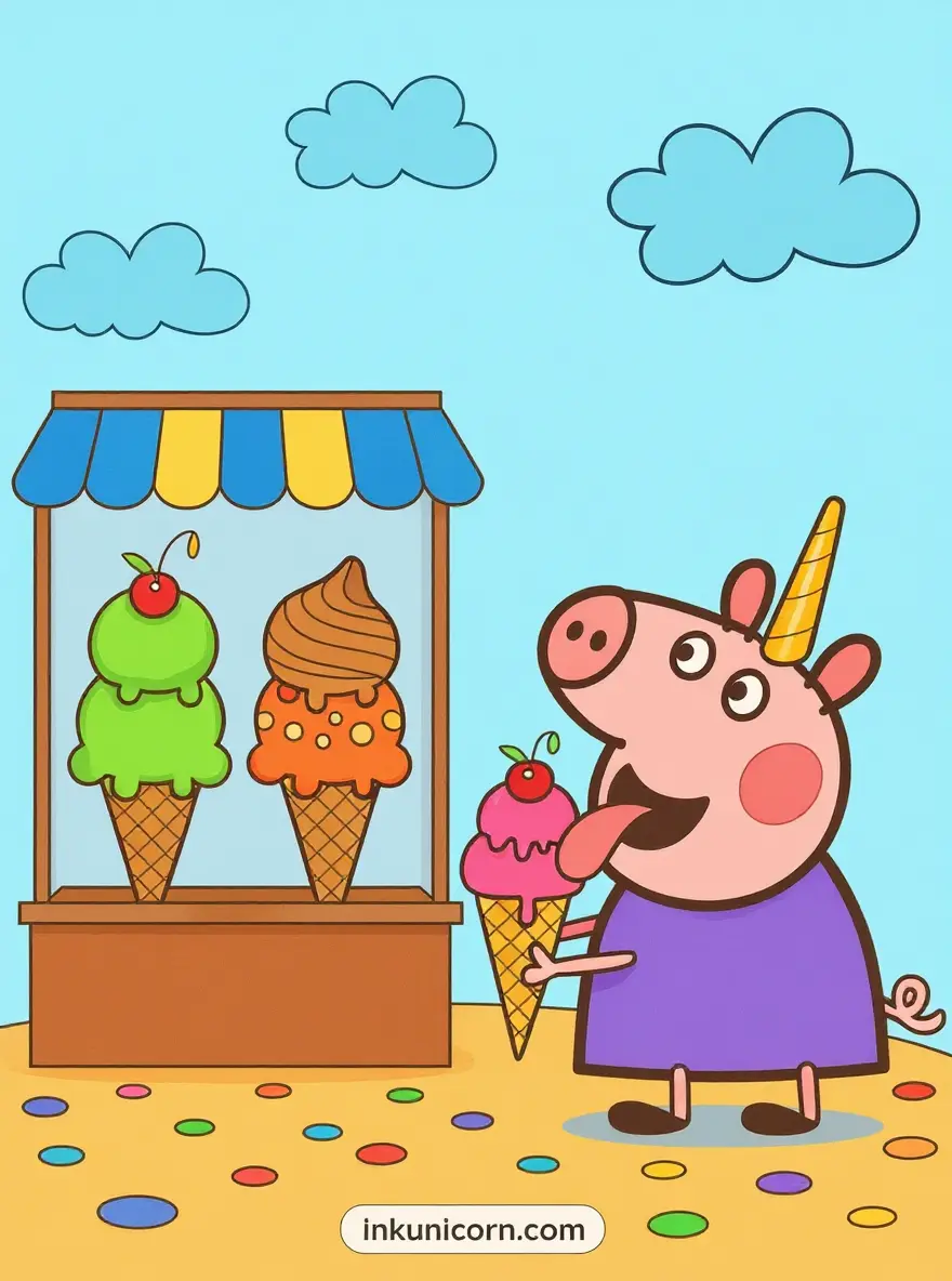 Peppa Pig Unicorn Coloring Pages (Free PDF Printables) - Ink Unicorn