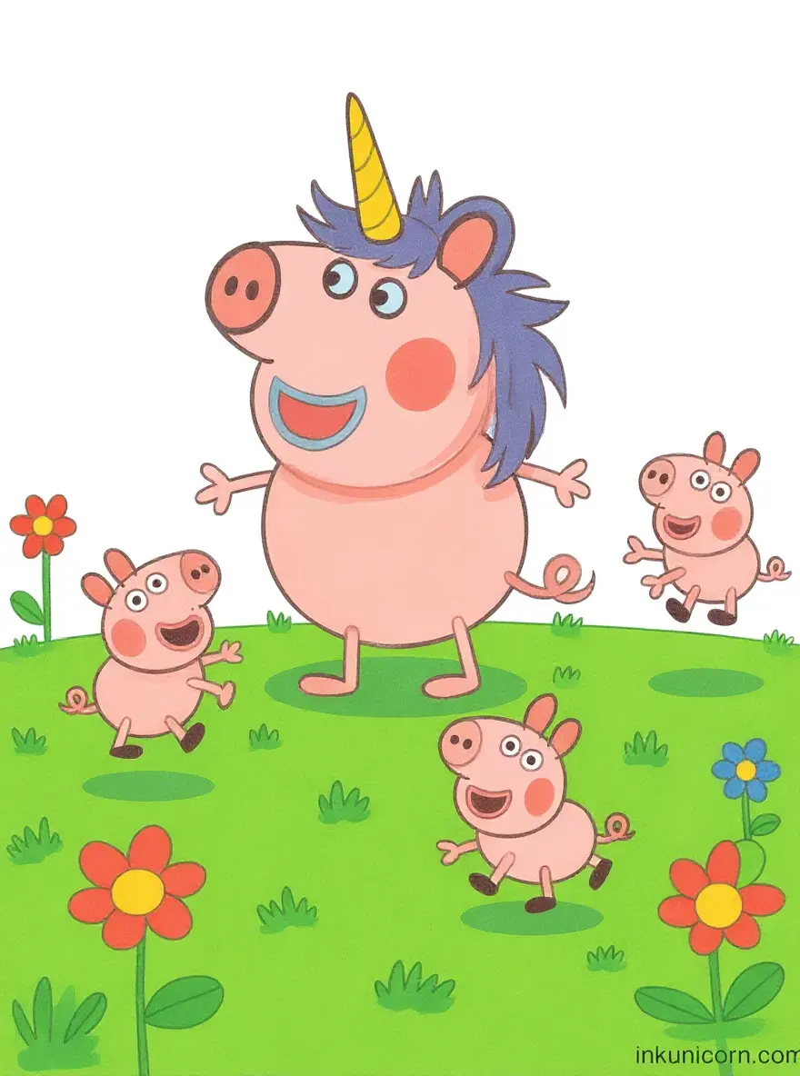 Peppa Pig Unicorn Coloring Pages (Free PDF Printables) - Ink Unicorn