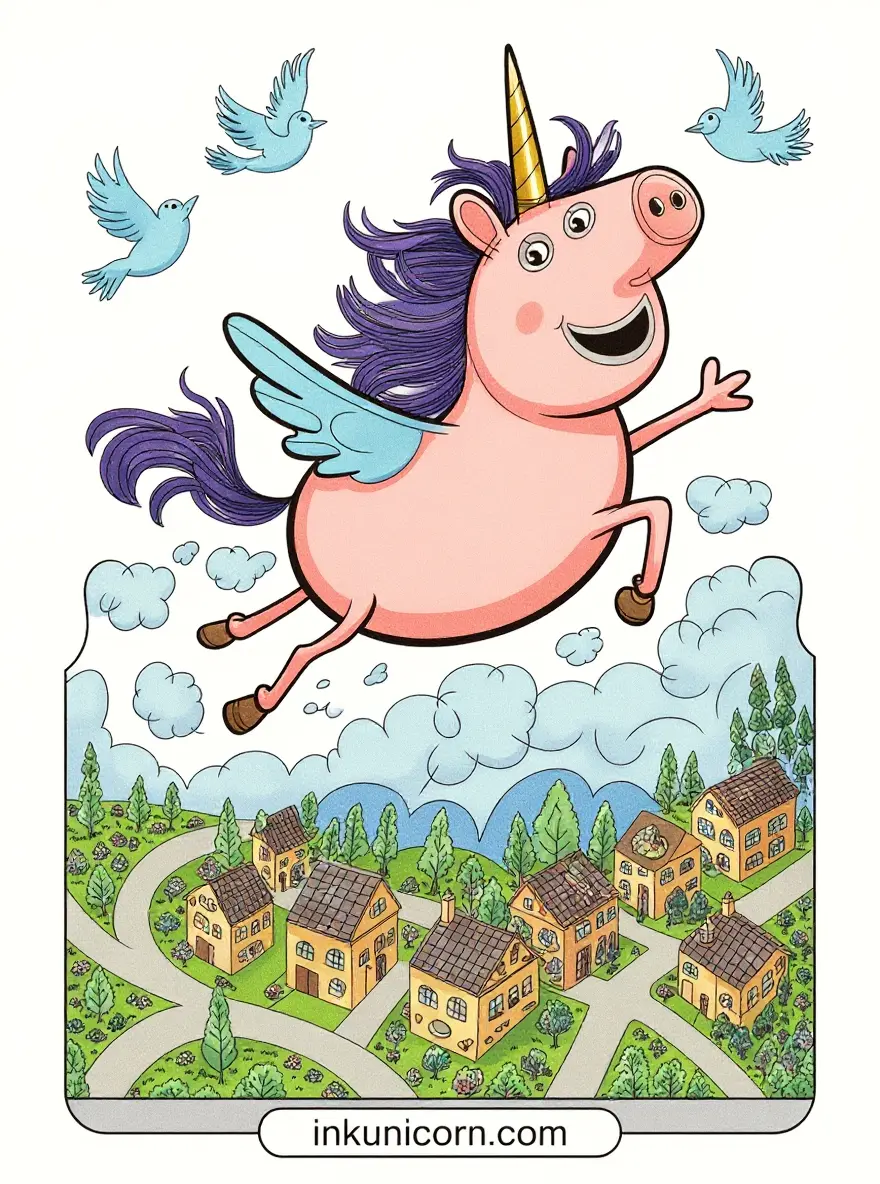 Peppa Pig Unicorn Coloring Pages (Free PDF Printables) - Ink Unicorn
