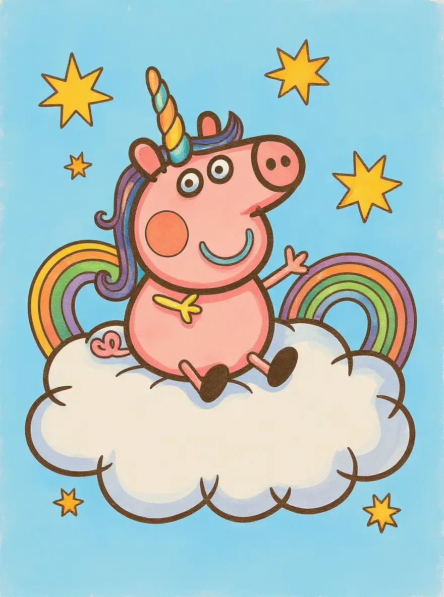 Peppa Pig Unicorn Coloring Pages (Free PDF Printables) - Ink Unicorn