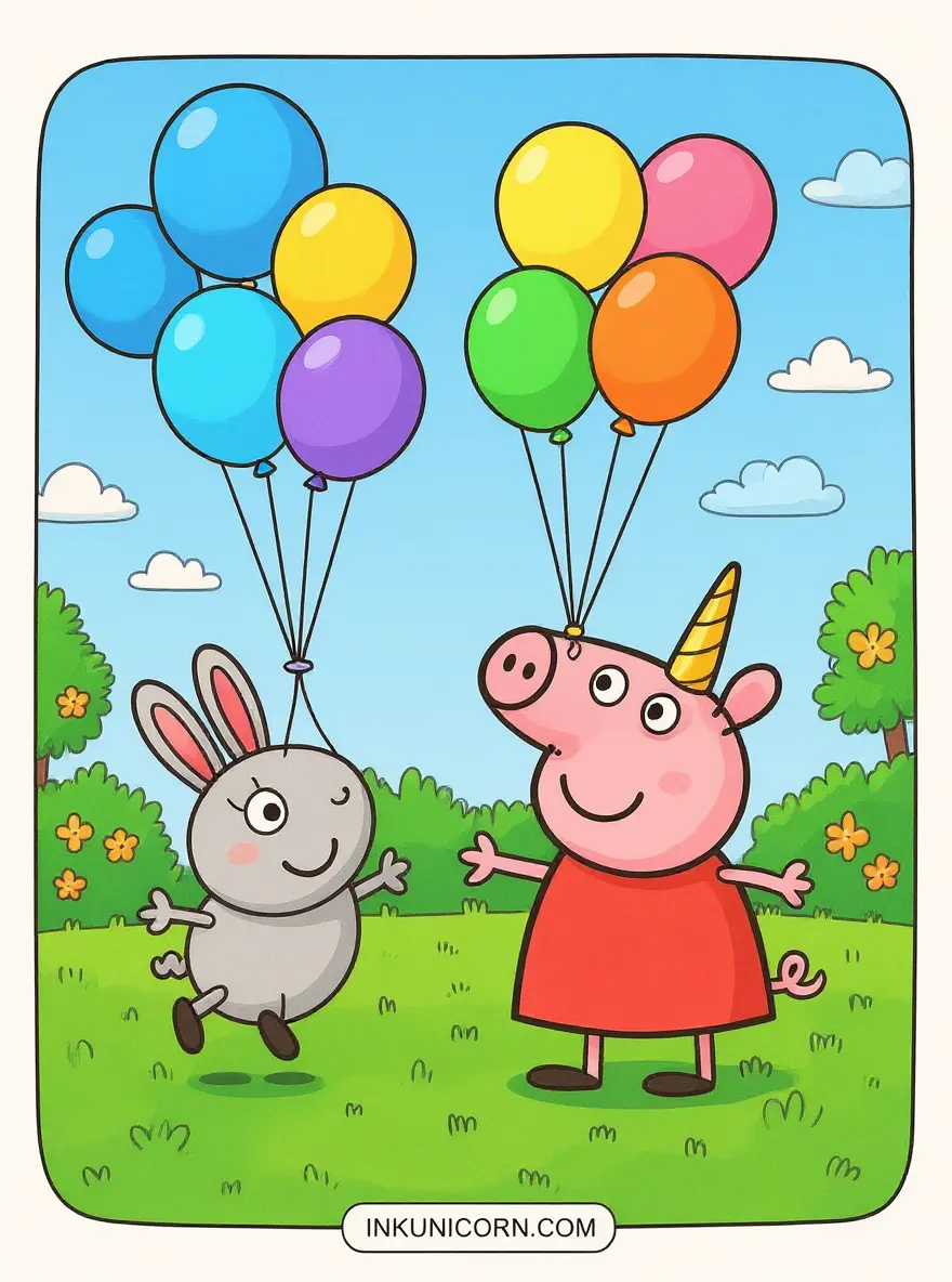 Peppa Pig Unicorn Coloring Pages (Free PDF Printables) - Ink Unicorn