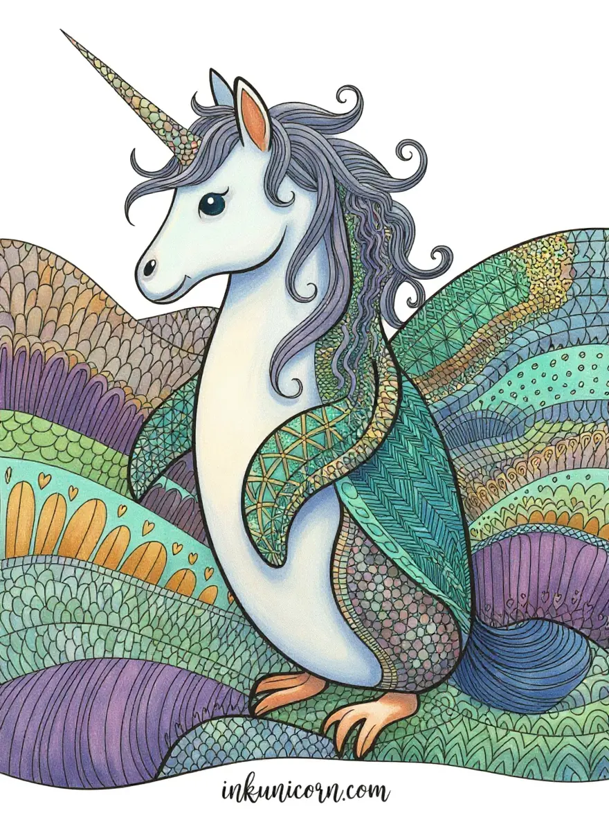 Zentangle Unicorn Coloring Pages (Free PDF Printables) - Ink Unicorn