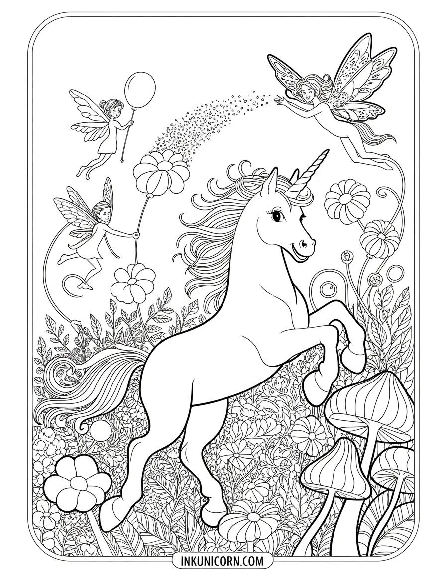 Fairy Unicorn Coloring Pages (Free PDF Printables) - Ink Unicorn