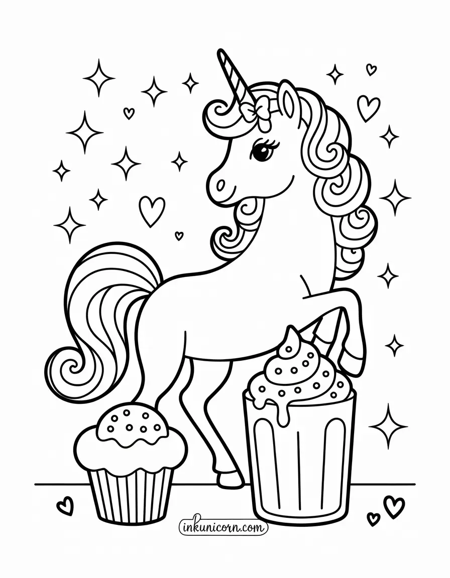 Ice Cream Unicorn Coloring Pages (Free PDF Printables) - Ink Unicorn