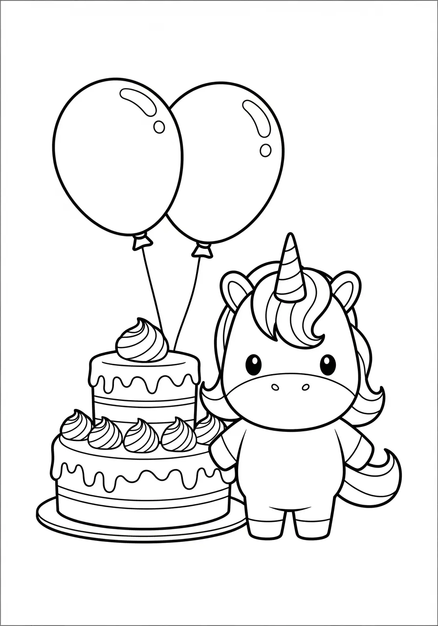 Cake Unicorn Coloring Pages (Free PDF Printables) - Ink Unicorn