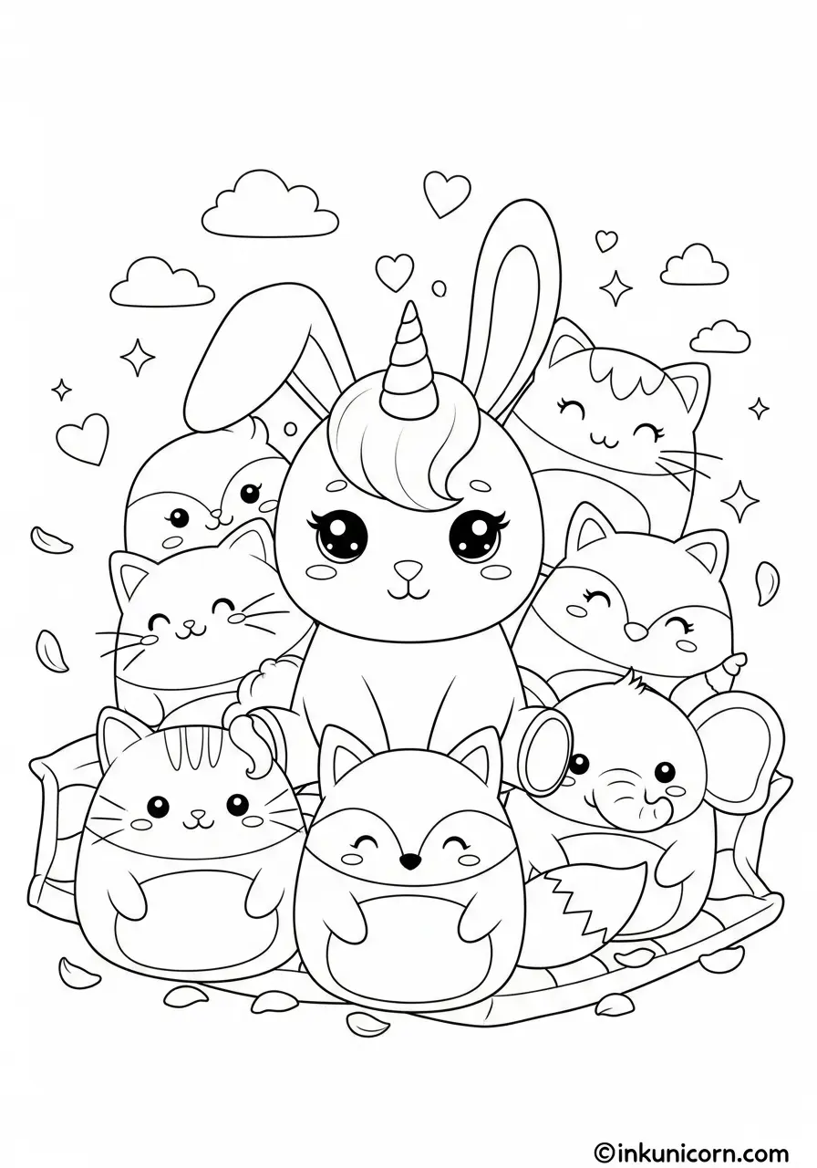 Bunny Unicorn Coloring Pages (Free PDF Printables) - Ink Unicorn