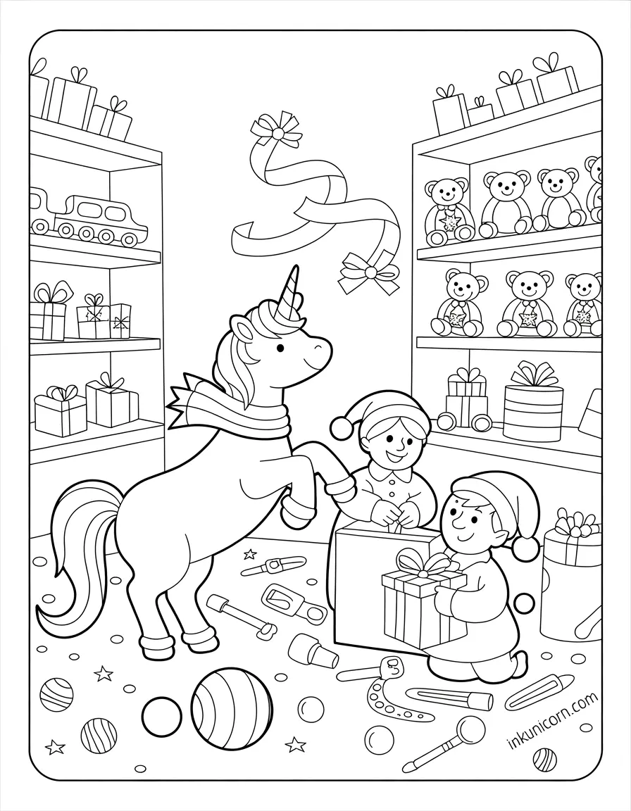 Christmas Unicorn Coloring Pages (Free PDF Printables) - Ink Unicorn