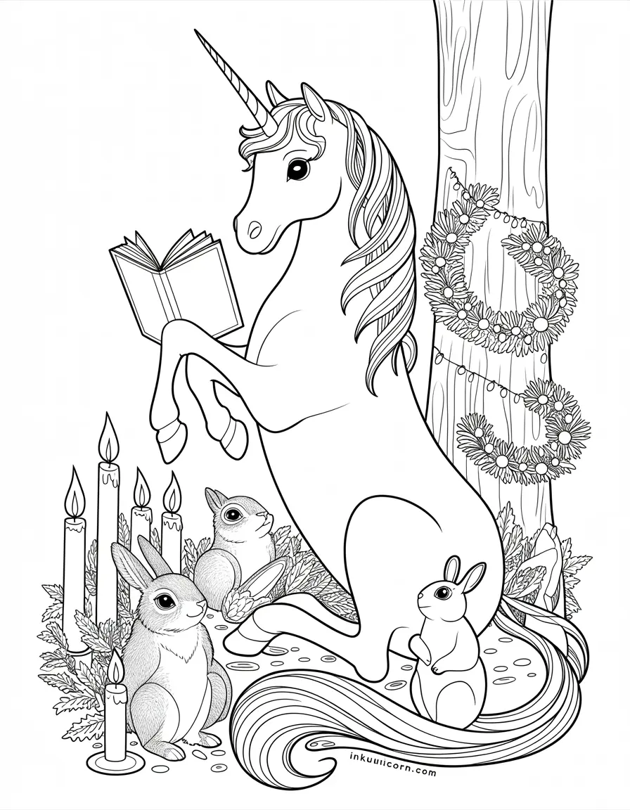 Christmas Unicorn Coloring Pages (Free PDF Printables) - Ink Unicorn