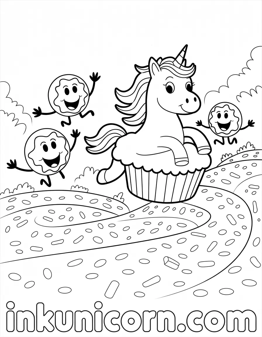 Cupcake Unicorn Coloring Pages (Free PDF Printables) - Ink Unicorn