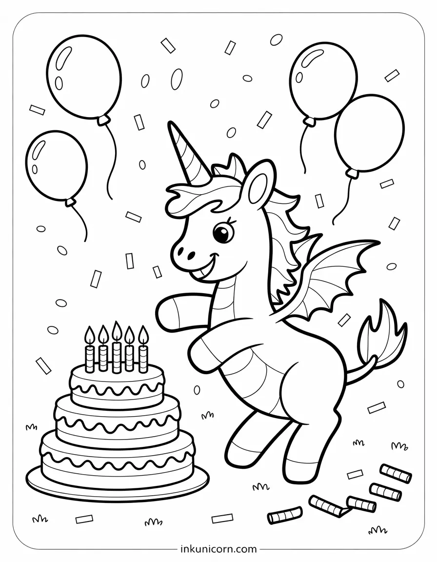 Dragon Unicorn Coloring Pages (Free PDF Printables) - Ink Unicorn