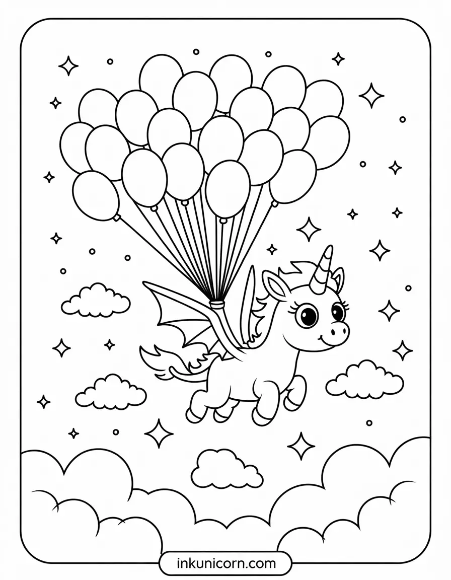Dragon Unicorn Coloring Pages (Free PDF Printables) - Ink Unicorn