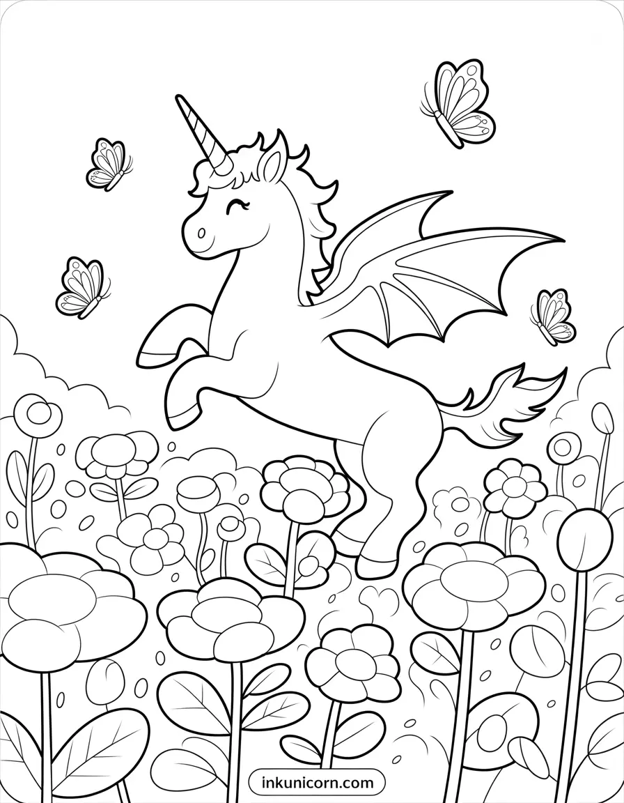 Dragon Unicorn Coloring Pages (Free PDF Printables) - Ink Unicorn