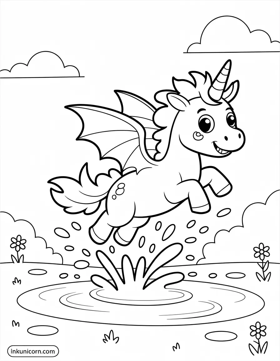 Dragon Unicorn Coloring Pages (Free PDF Printables) - Ink Unicorn