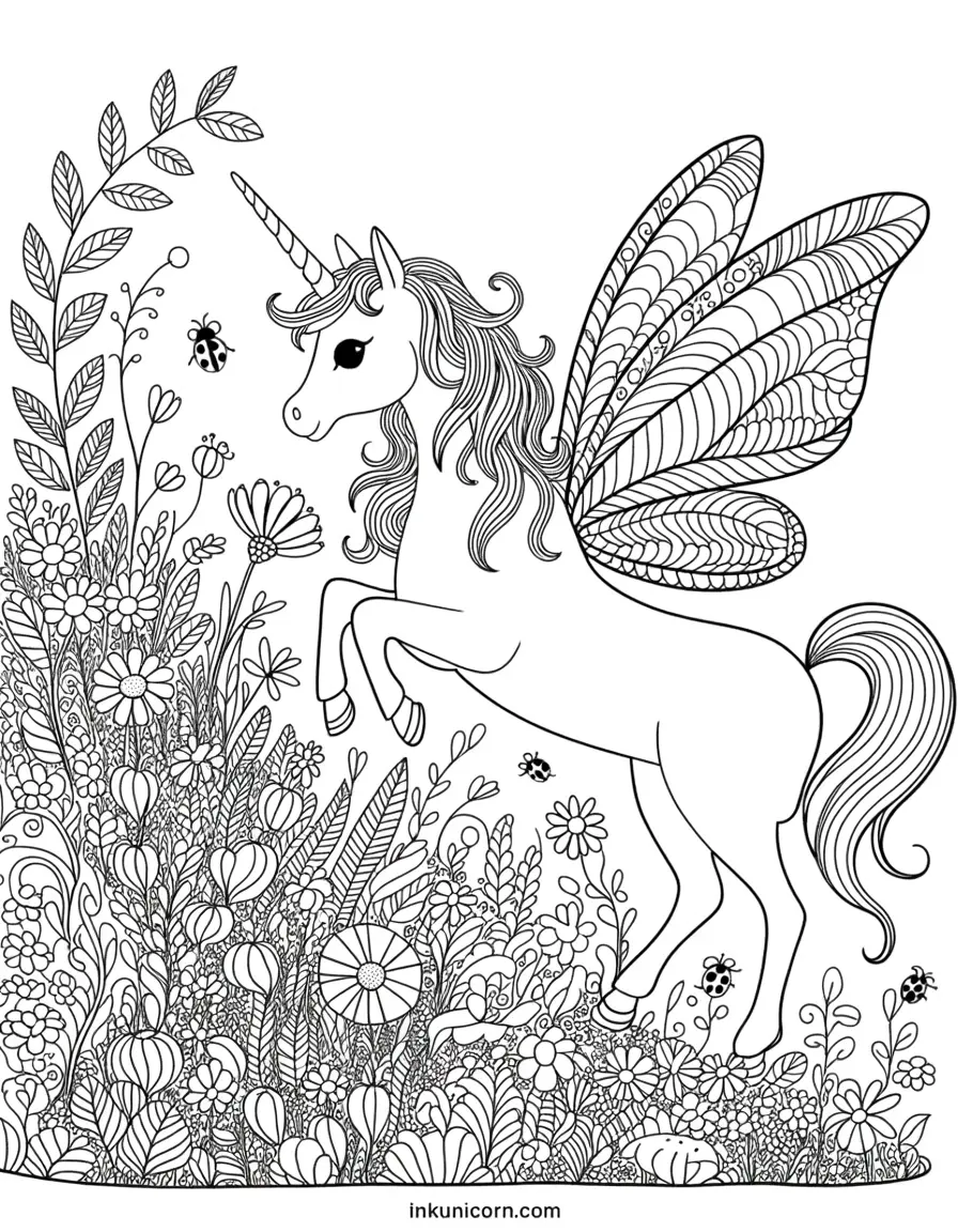 Fairy Unicorn Coloring Pages (Free PDF Printables) - Ink Unicorn