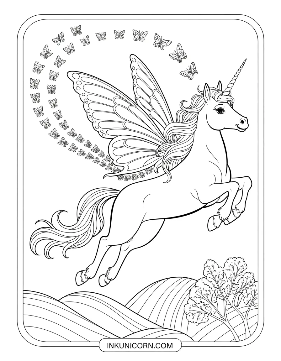 Fairy Unicorn Coloring Pages (Free PDF Printables) - Ink Unicorn