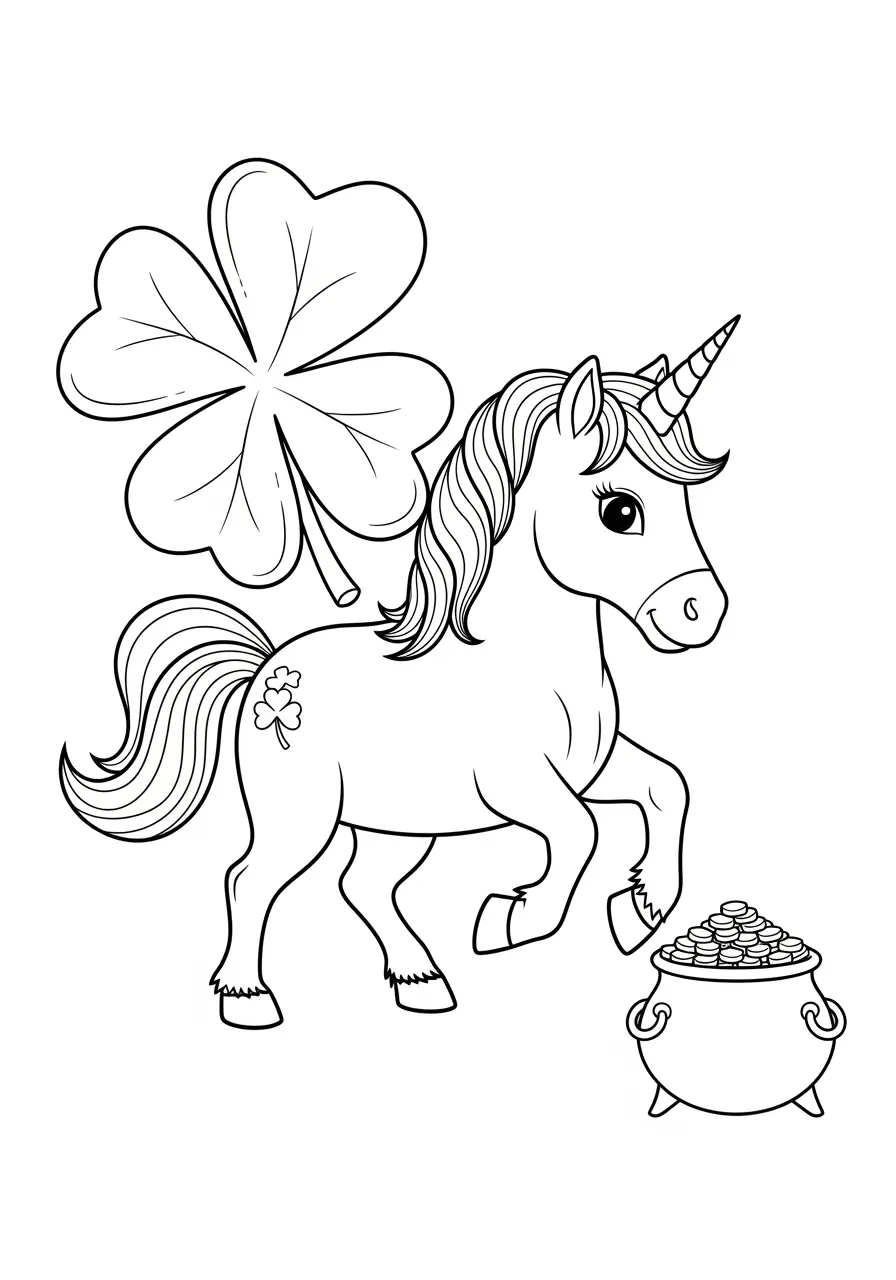 St. Patrick'S Day Unicorn Coloring Pages (Free PDF Printables) - Ink ...