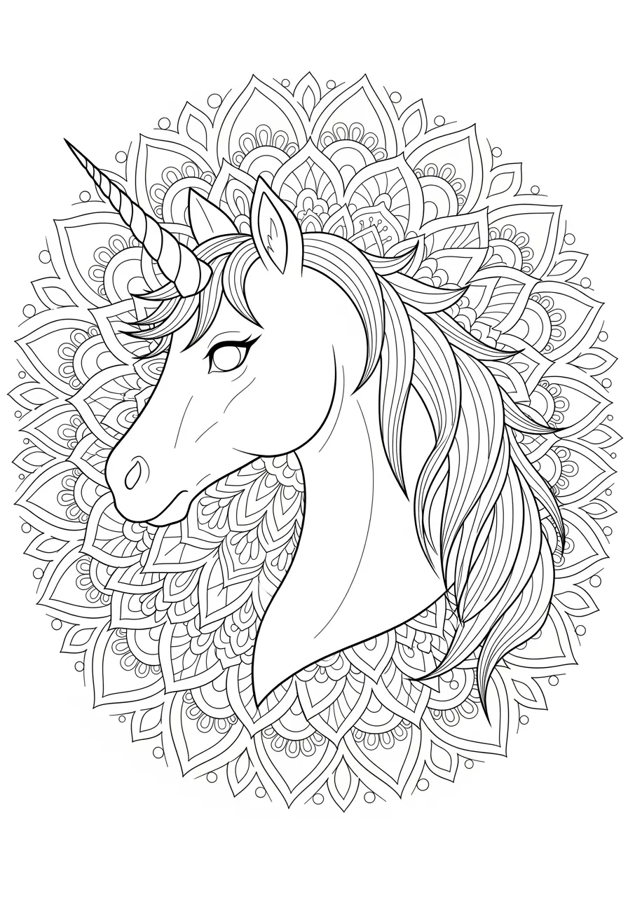 Mandala Unicorn Coloring Pages (Free PDF Printables) - Ink Unicorn