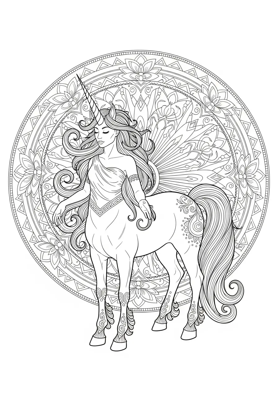Centaur Unicorn Coloring Pages (Free PDF Printables) - Ink Unicorn
