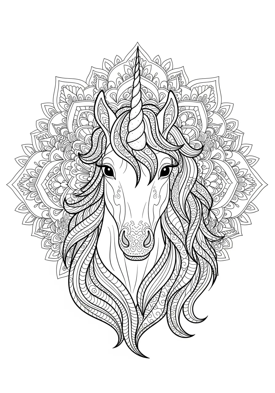 Mandala Unicorn Coloring Pages (Free PDF Printables) - Ink Unicorn
