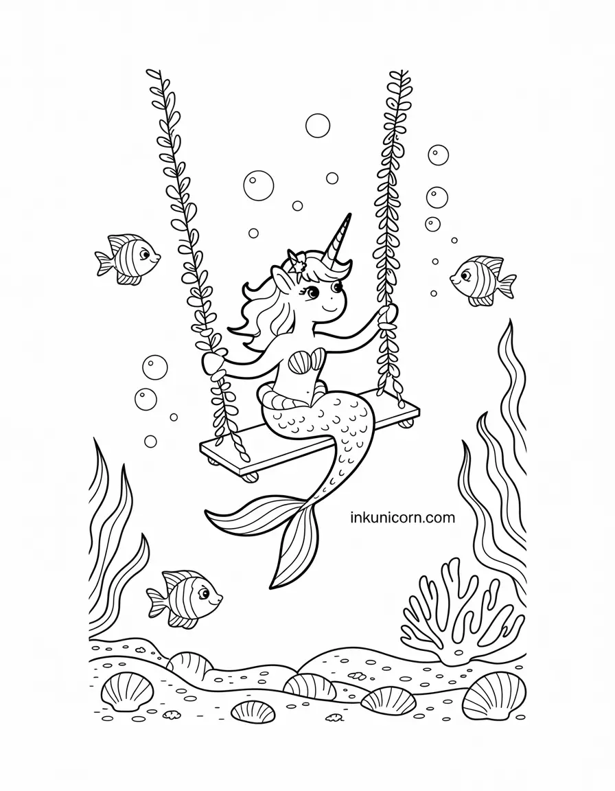 Mermaid Unicorn Coloring Pages (Free PDF Printables) - Ink Unicorn