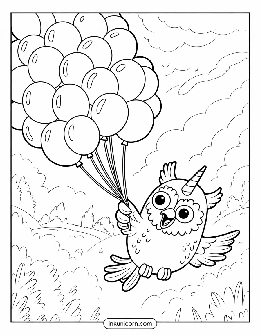 Owl Unicorn Coloring Pages (Free PDF Printables) - Ink Unicorn
