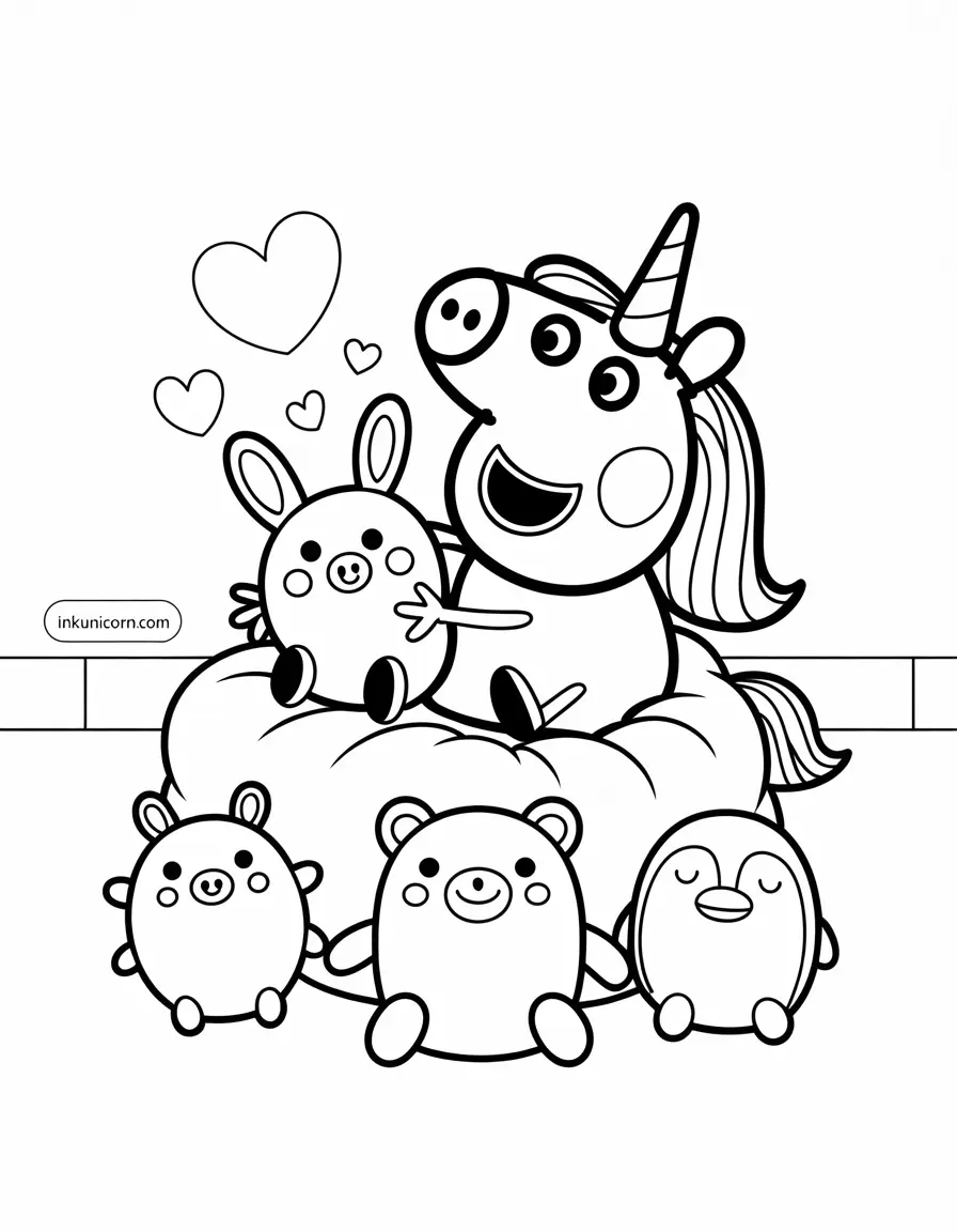 Peppa Pig Unicorn Coloring Pages (Free PDF Printables) - Ink Unicorn