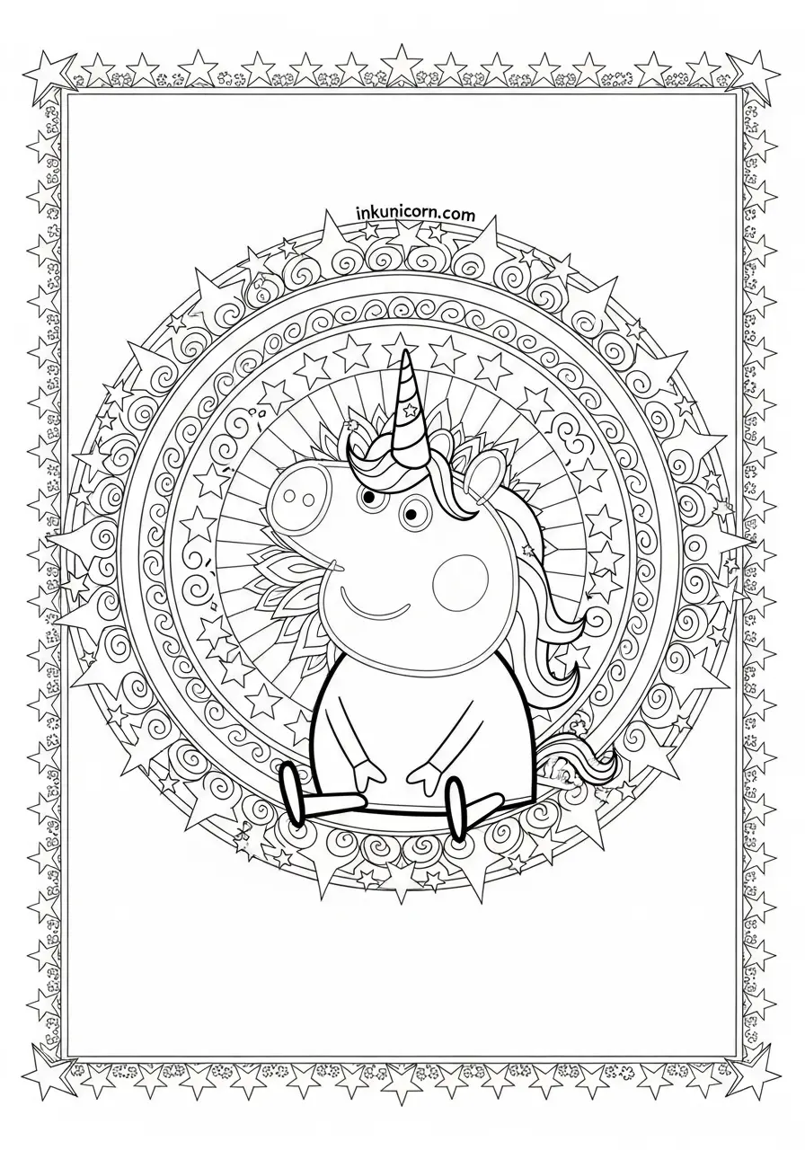 Peppa Pig Unicorn Coloring Pages (Free PDF Printables) - Ink Unicorn
