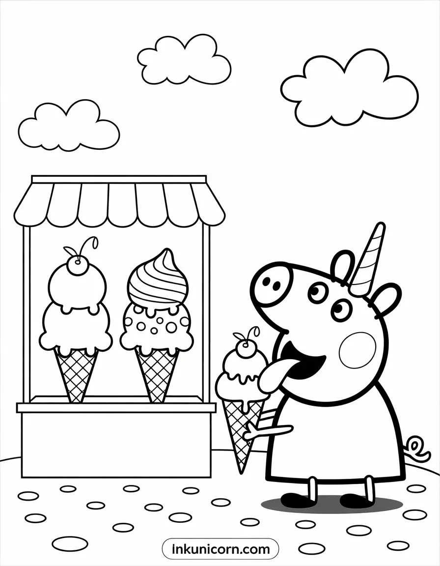 Peppa Pig Unicorn Coloring Pages (Free PDF Printables) - Ink Unicorn