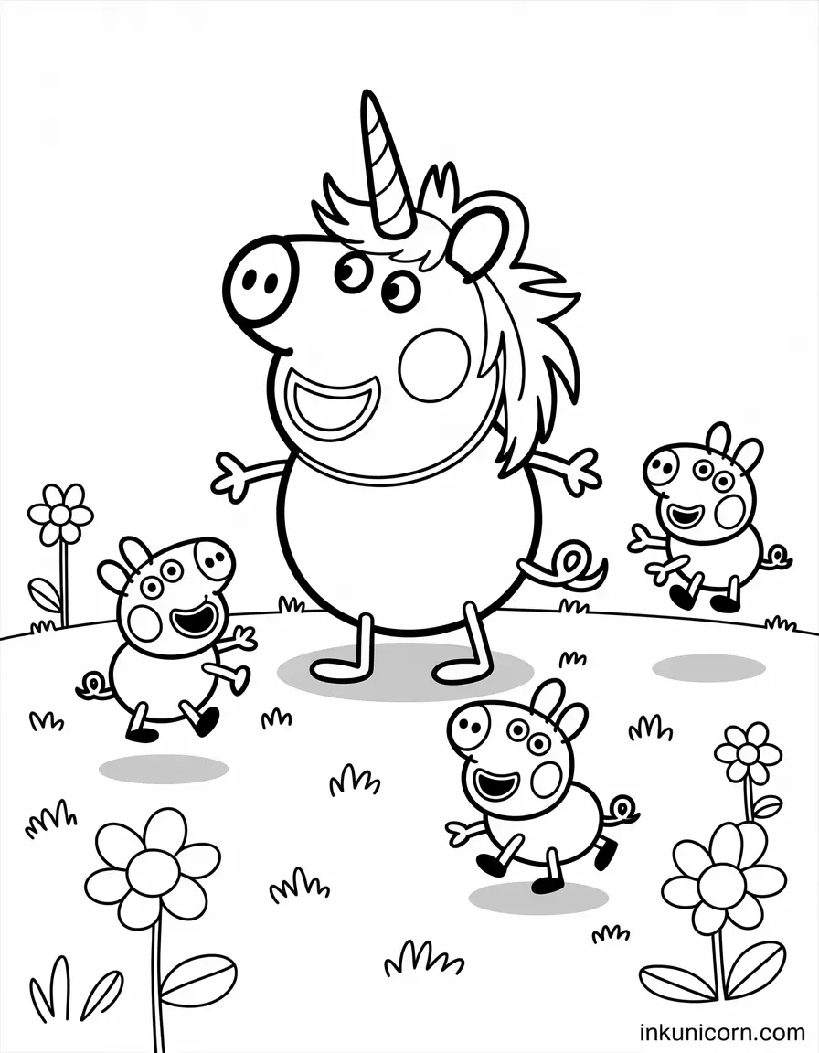 Peppa Pig Unicorn Coloring Pages (Free PDF Printables) - Ink Unicorn