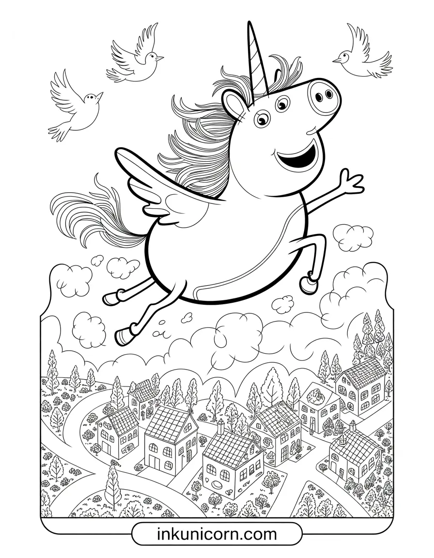 Peppa Pig Unicorn Coloring Pages (Free PDF Printables) - Ink Unicorn