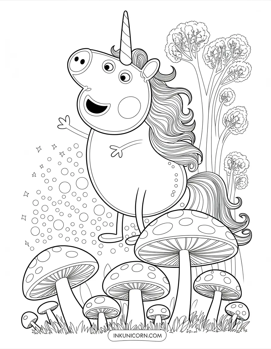 Peppa Pig Unicorn Coloring Pages (Free PDF Printables) - Ink Unicorn
