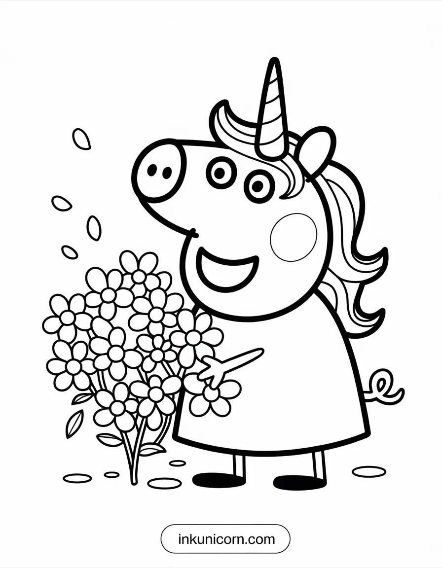 Peppa Pig Unicorn Coloring Pages (Free PDF Printables) - Ink Unicorn