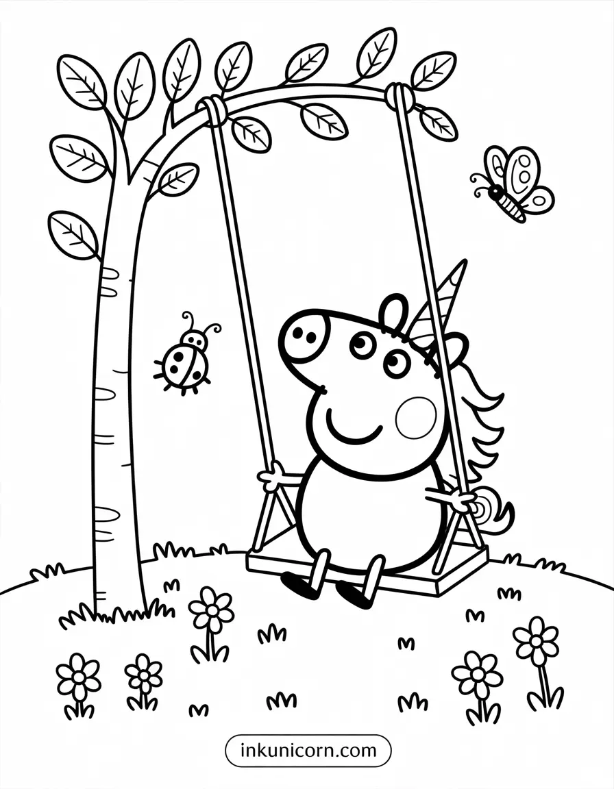 Peppa Pig Unicorn Coloring Pages (Free PDF Printables) - Ink Unicorn