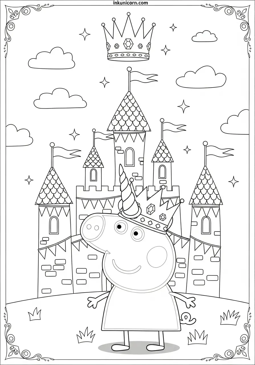 Peppa Pig Unicorn Coloring Pages (Free PDF Printables) - Ink Unicorn