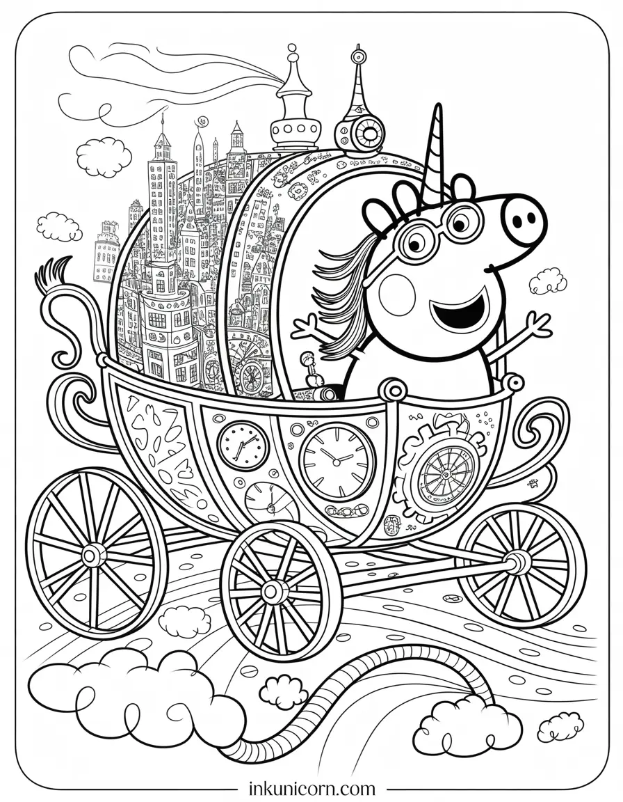 Peppa Pig Unicorn Coloring Pages (Free PDF Printables) - Ink Unicorn