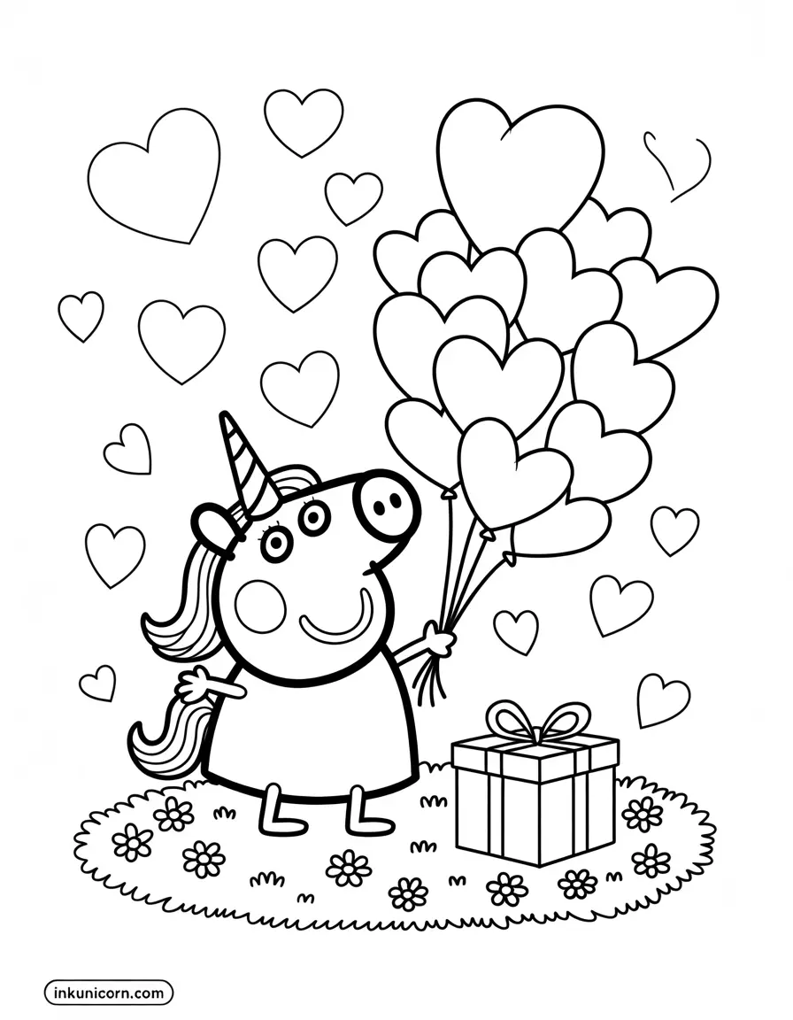 Peppa Pig Unicorn Coloring Pages (Free PDF Printables) - Ink Unicorn