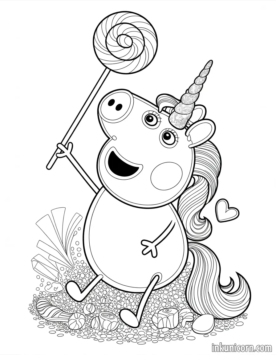 Peppa Pig Unicorn Coloring Pages (Free PDF Printables) - Ink Unicorn