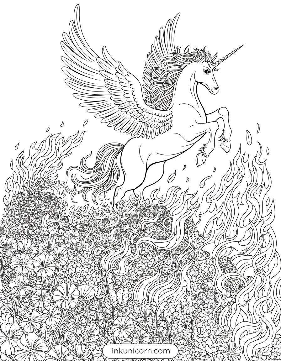 Flowers Unicorn Coloring Pages (Free PDF Printables) - Ink Unicorn