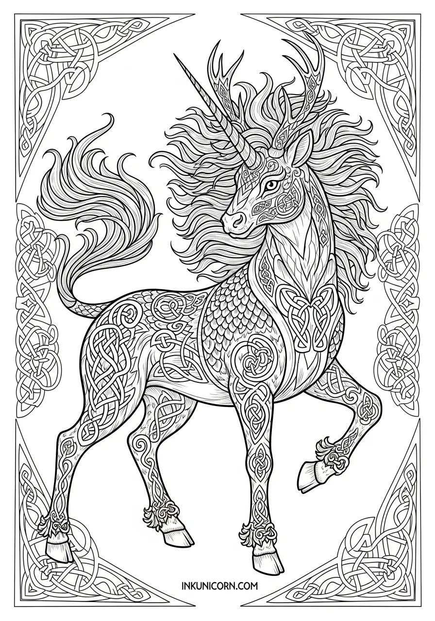 Qilin Unicorn Coloring Pages (Free PDF Printables) - Ink Unicorn