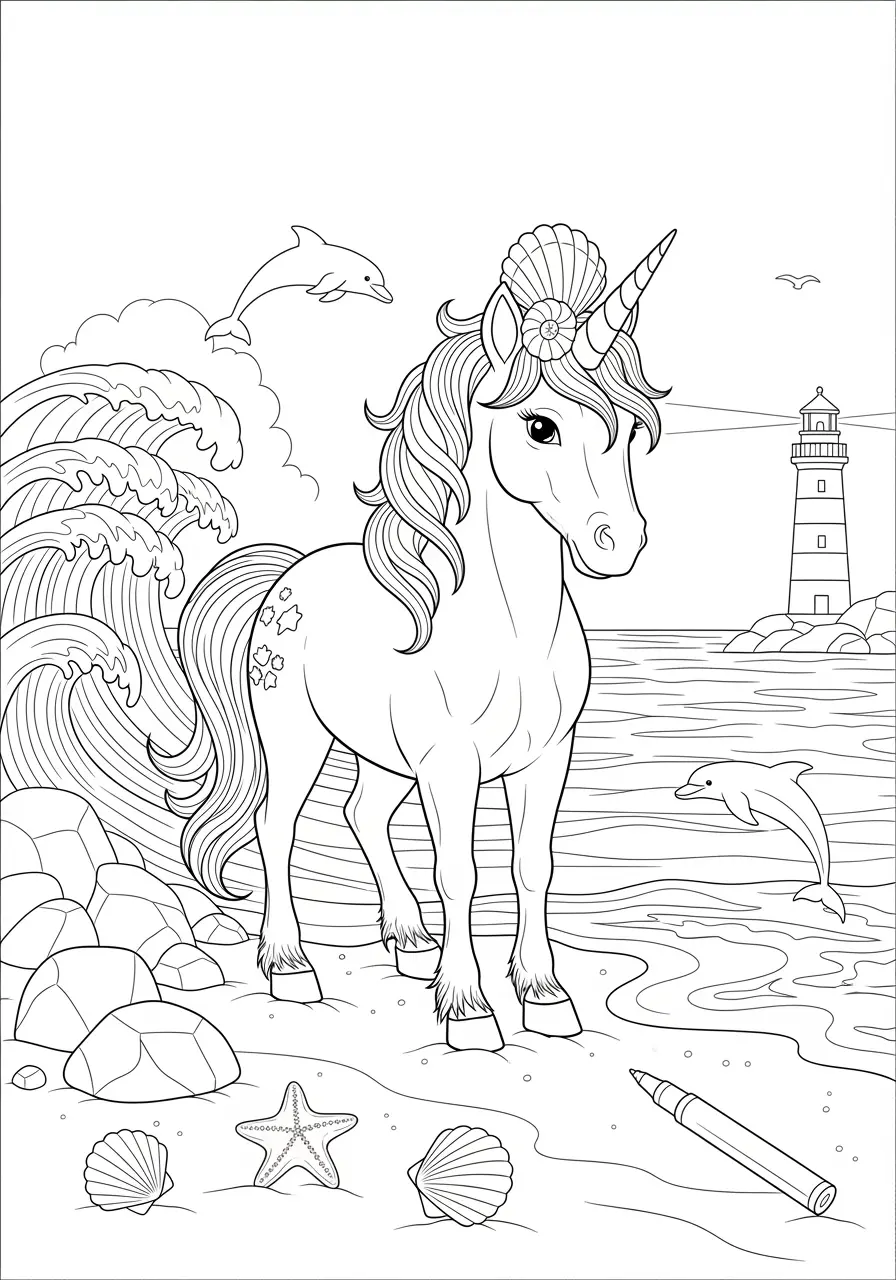 Realistic Unicorn Coloring Pages (Free PDF Printables) - Ink Unicorn