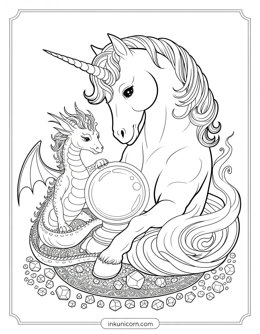 Dragon Unicorn Coloring Pages (Free PDF Printables) - Ink Unicorn
